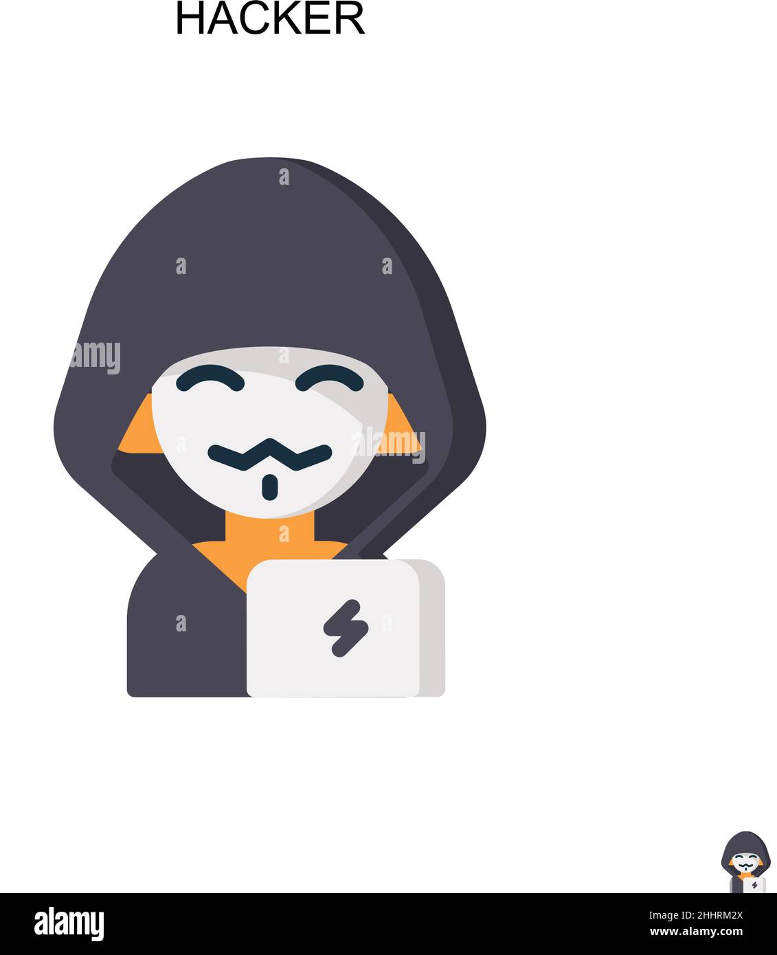 Hacker Simple vector icon.Perfect color modern pictogram on editable ...