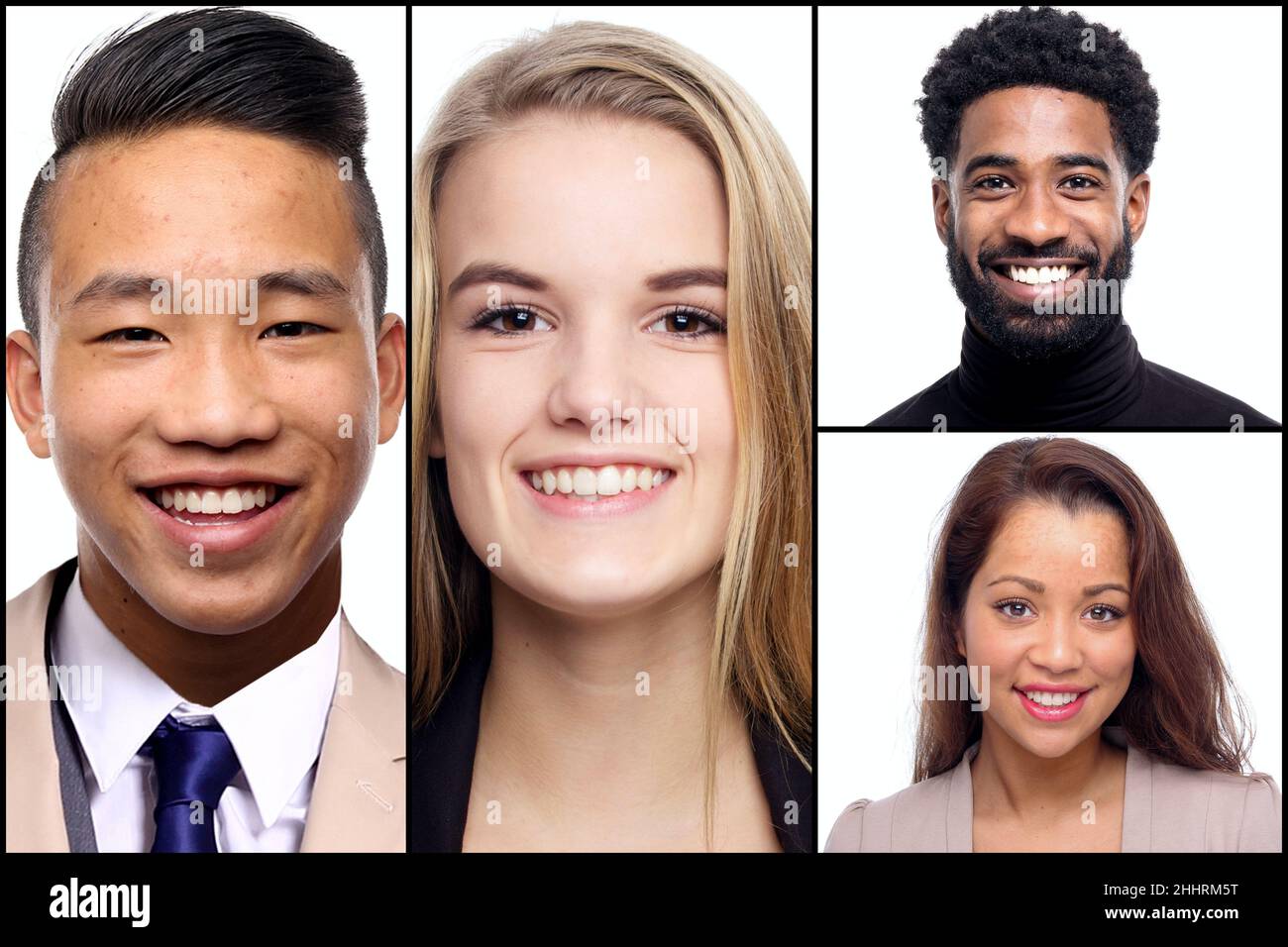 Group of people in a collage Stock Photo - Alamy