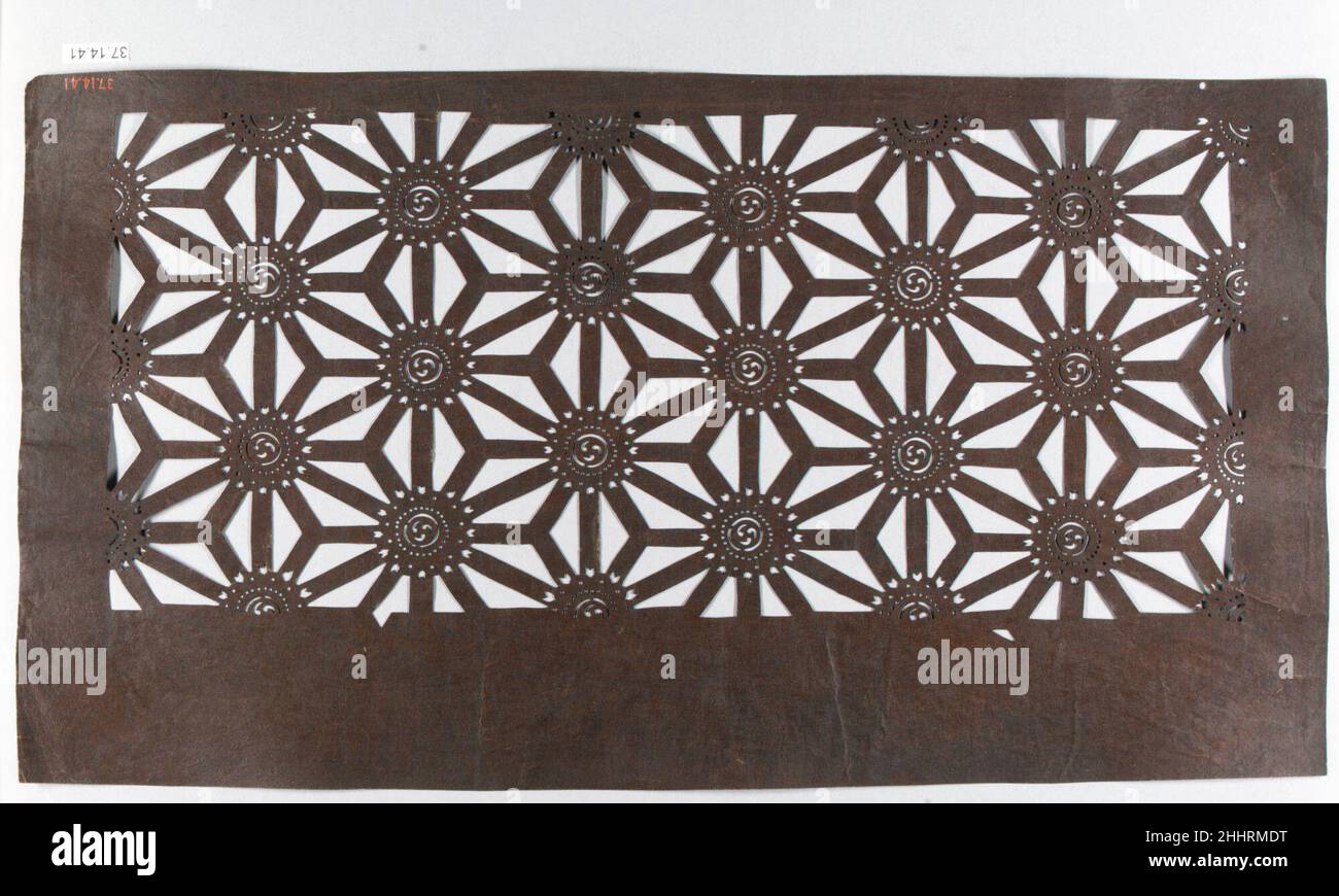 Stencil with Hemp-Leaf Pattern early 19th century Japan The design has ...