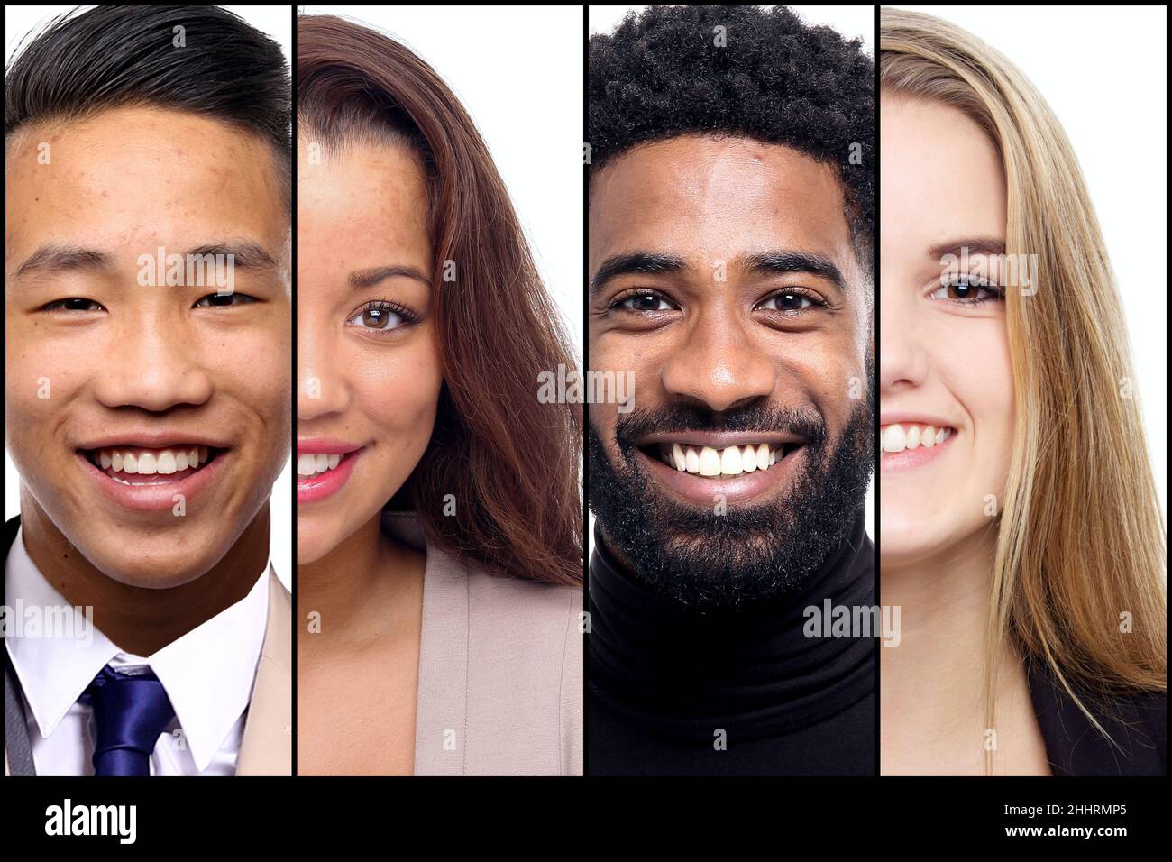 Group of people in a collage Stock Photo - Alamy