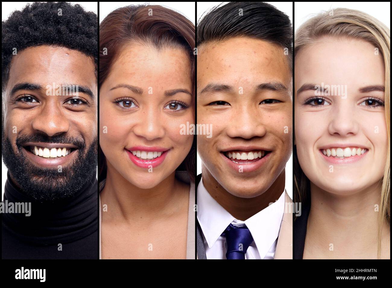 Group of people in a collage Stock Photo - Alamy
