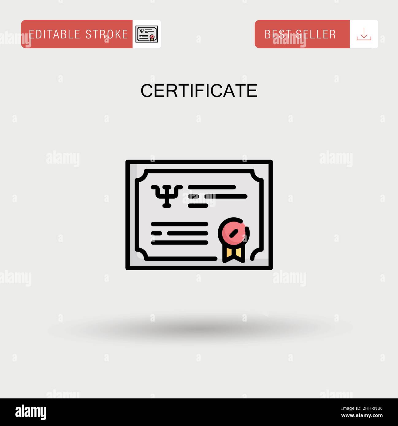 Certificate Simple vector icon Stock Vector Image & Art - Alamy