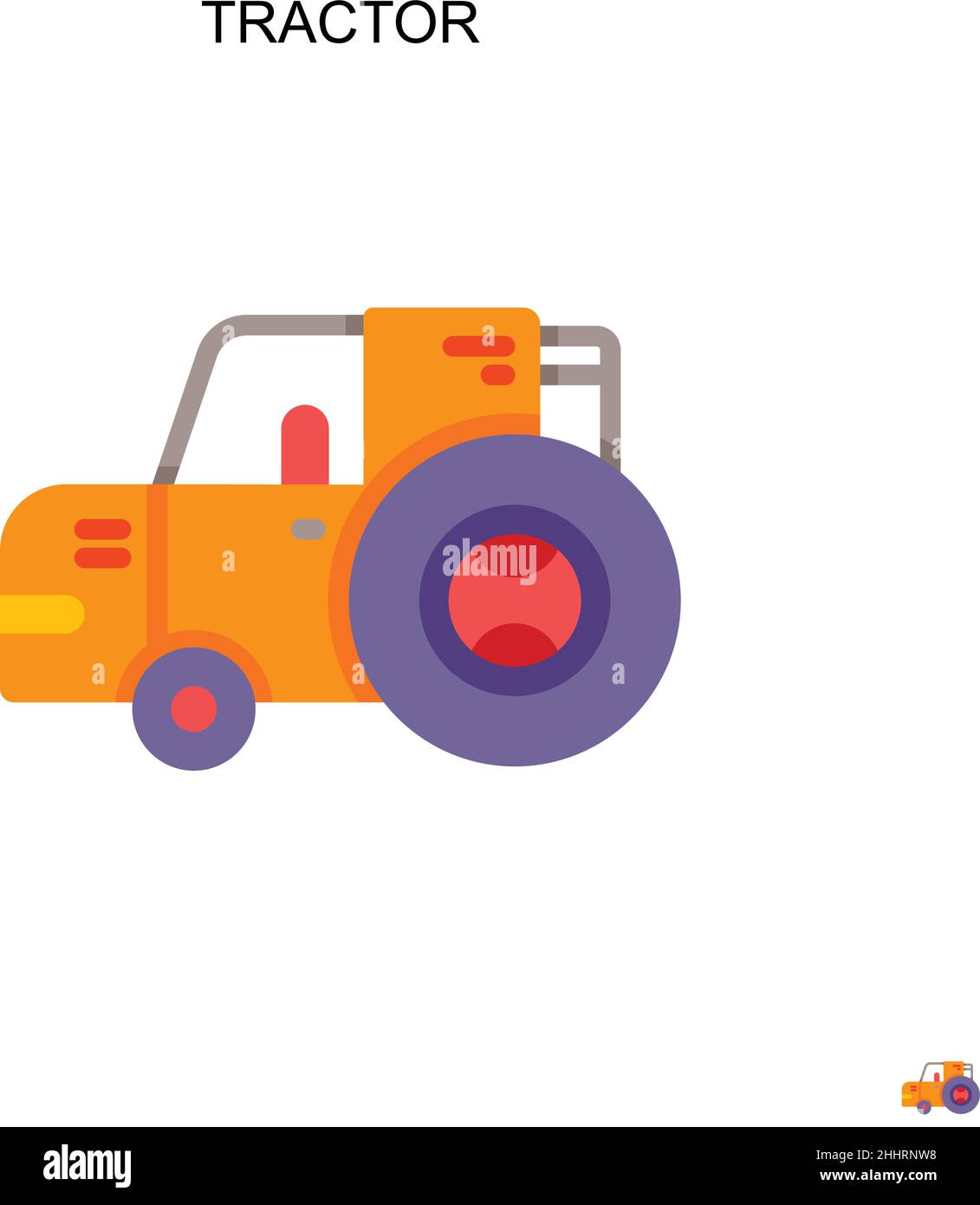 Tractor Simple vector icon.Perfect color modern pictogram on editable ...