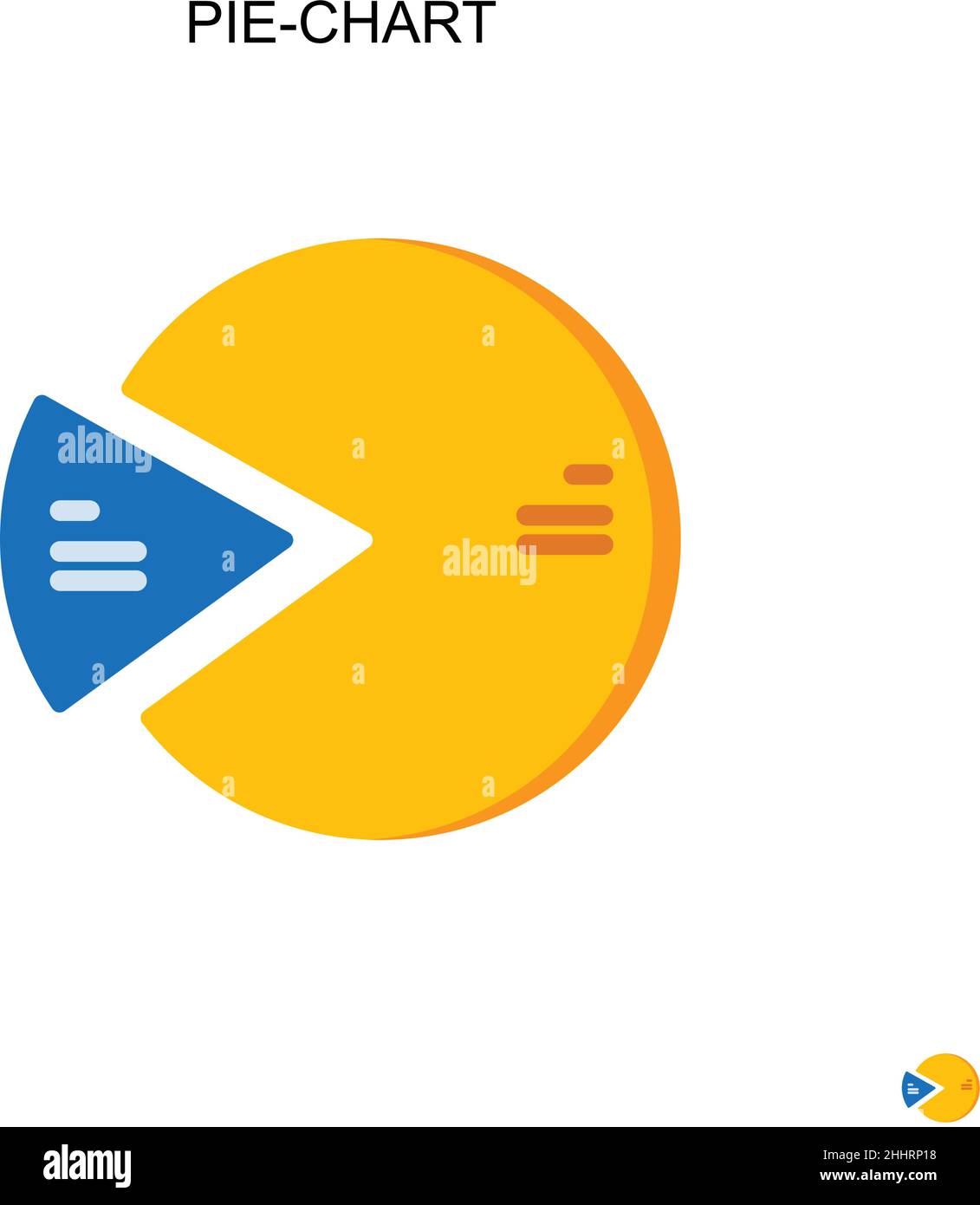 Pie-chart Simple vector icon.Perfect color modern pictogram on editable ...