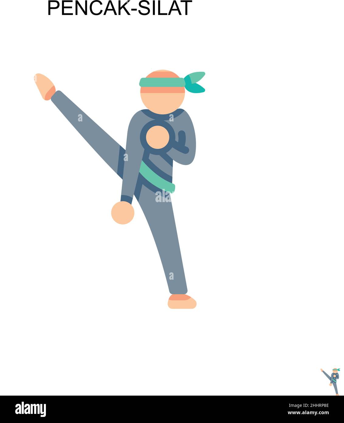 Pencak-silat Simple vector icon.Perfect color modern pictogram on ...