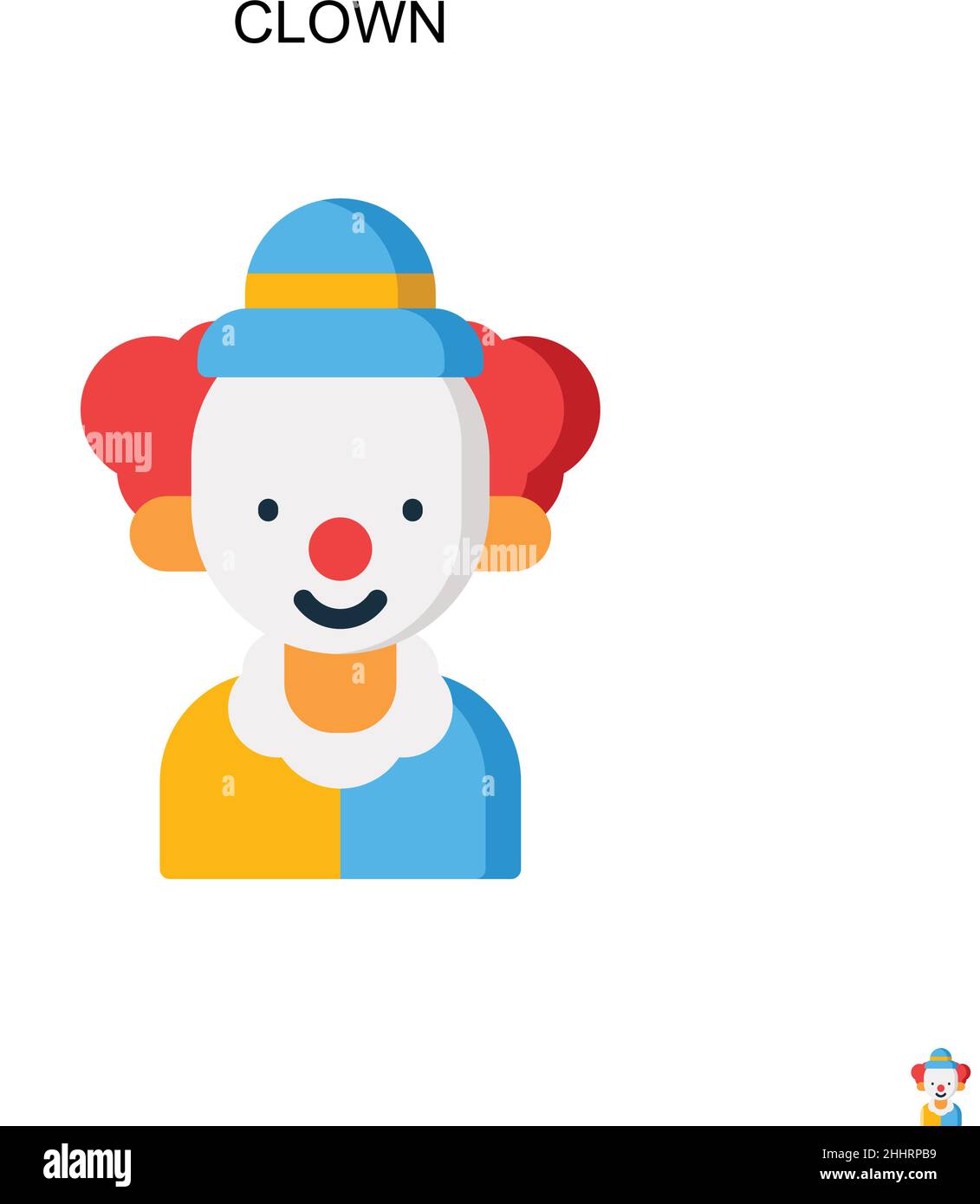 Clown Simple vector icon.Perfect color modern pictogram on editable ...