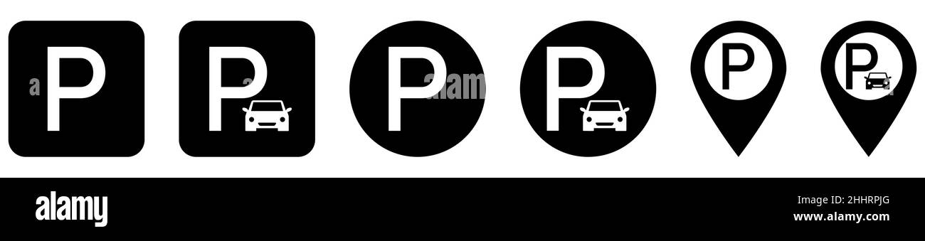 Parking black sign. Vector illustration isolated on white background ...