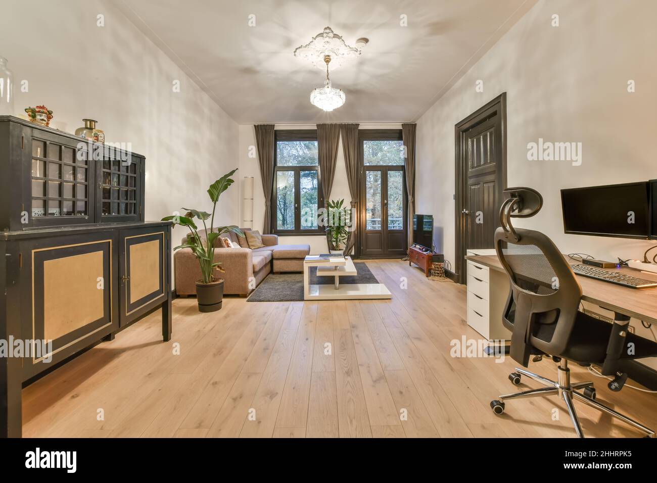 Interior design of small clean living room Stock Photo - Alamy