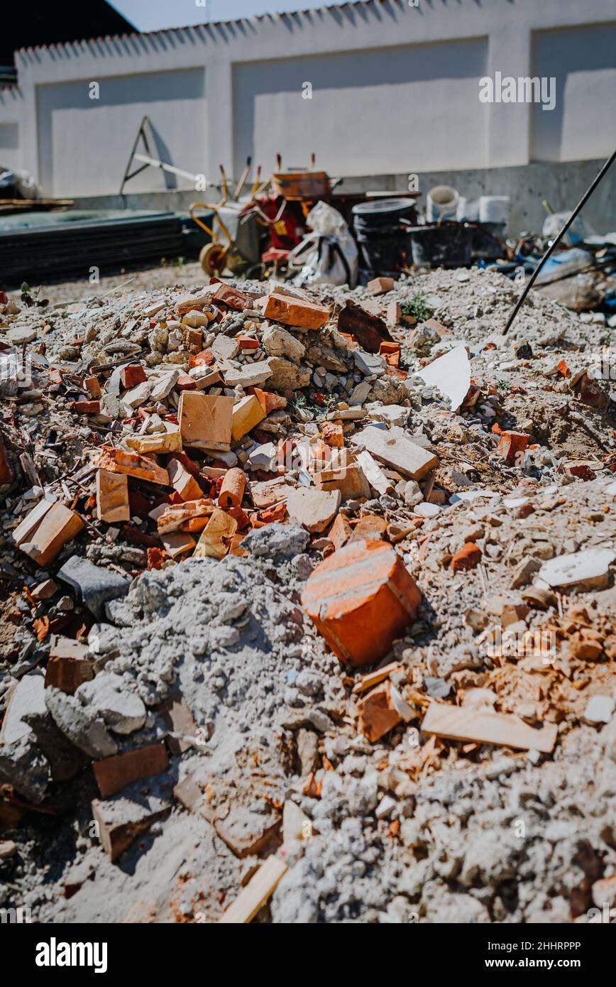 Garbage and Rubble on Construction Site Stock Photo - Alamy