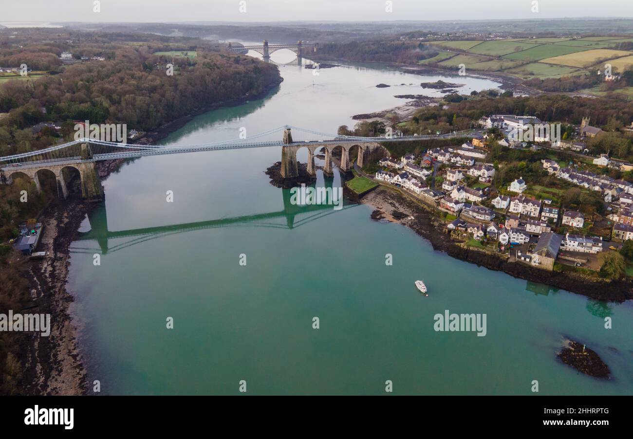 Menai Bridge, Wales (UK Stock Photo - Alamy