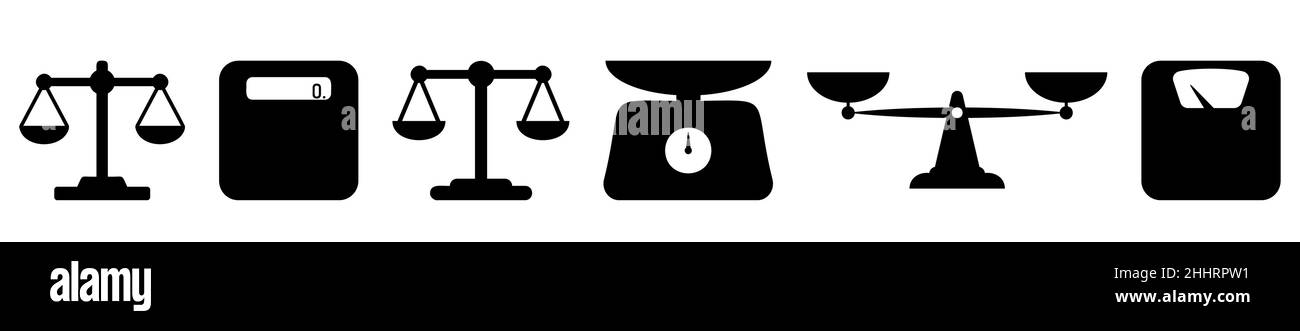 Scale icon set. Vector logo template isolated on white background Stock ...