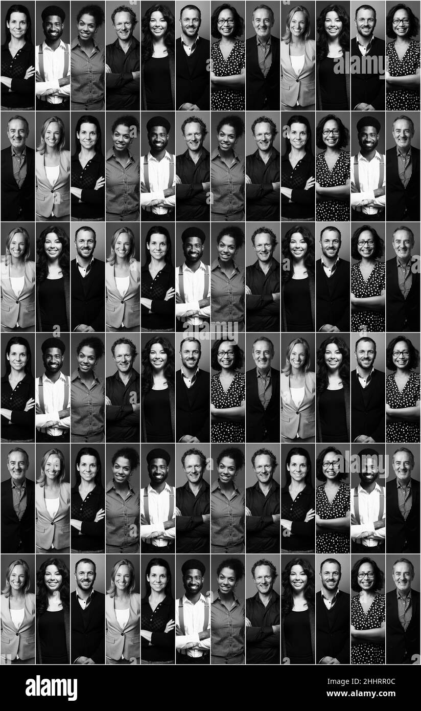 Group of people in a collage Stock Photo - Alamy