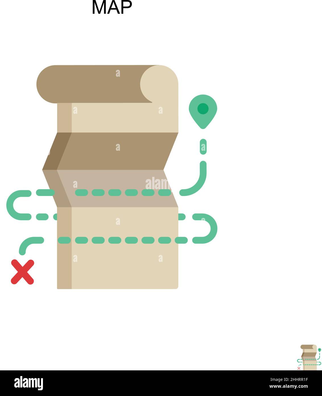 Map Simple vector icon.Perfect color modern pictogram on editable ...