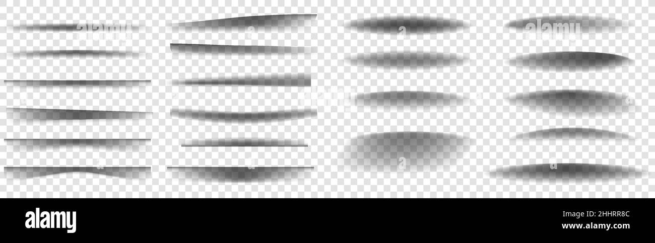 Set of realistic round and square shadows. Vector shadows isolated on ...