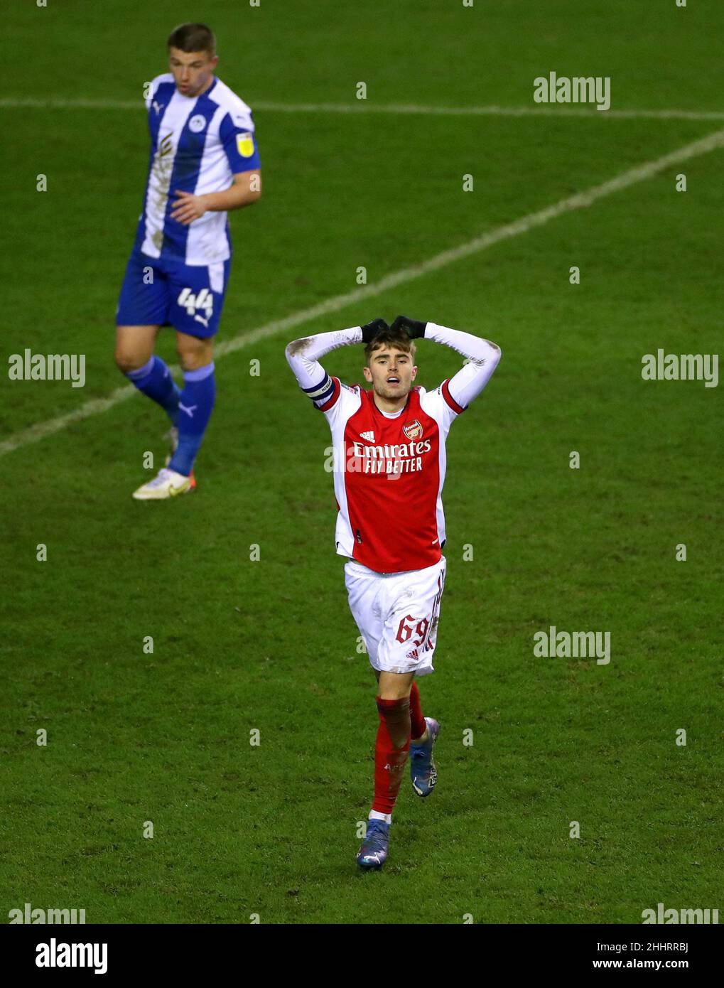 Arsenal's Zak Swanson rues a missed chance during the Papa John's ...