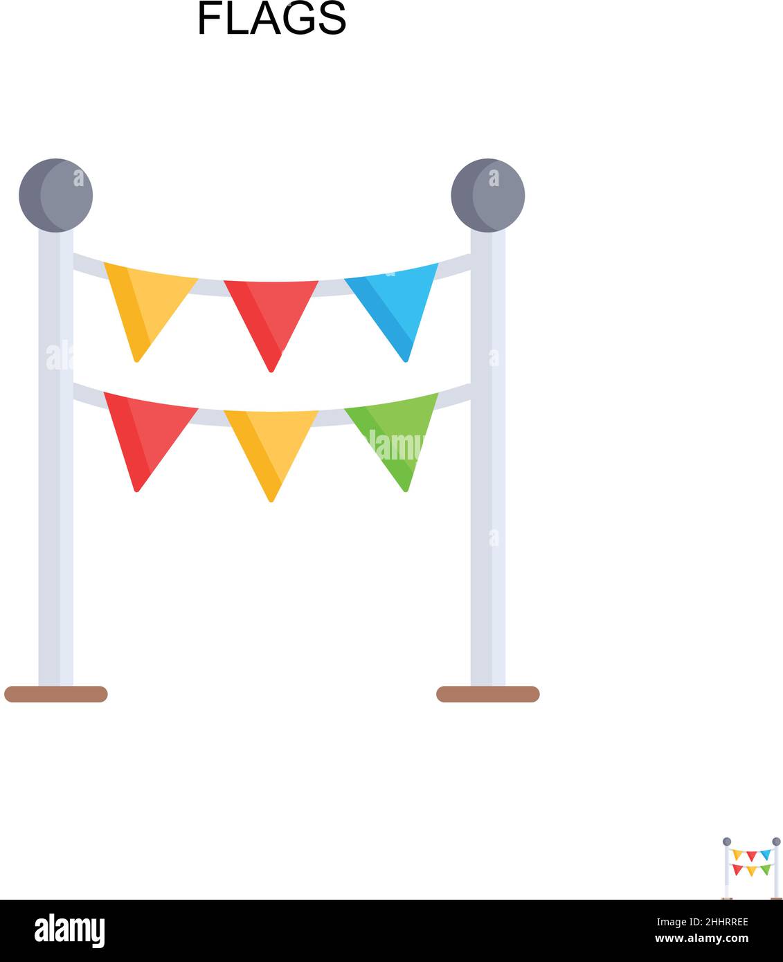 Flags Simple vector icon.Perfect color modern pictogram on editable ...