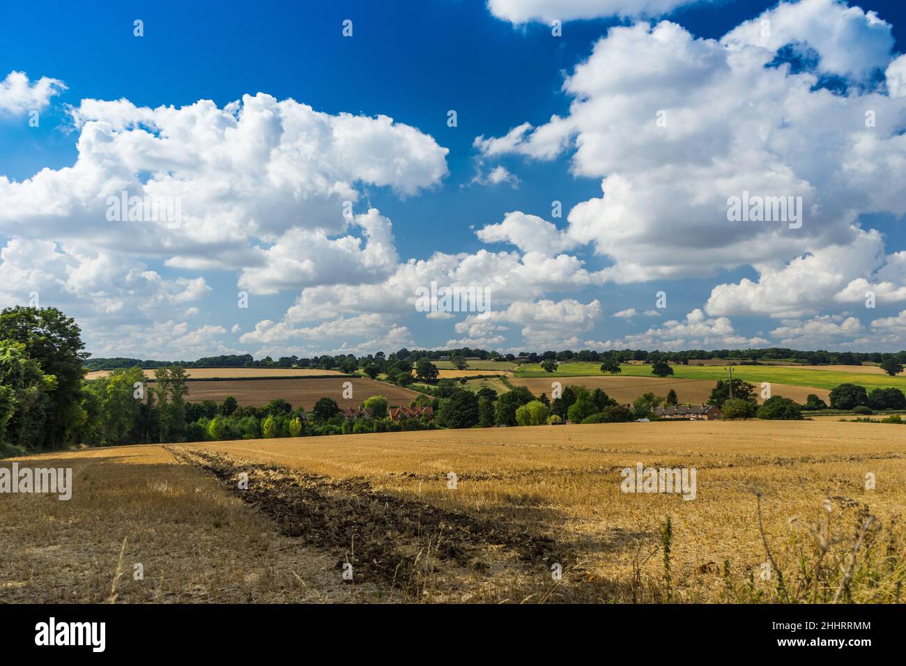 English rural landscape, with dramatic clouds Stock Photo - Alamy