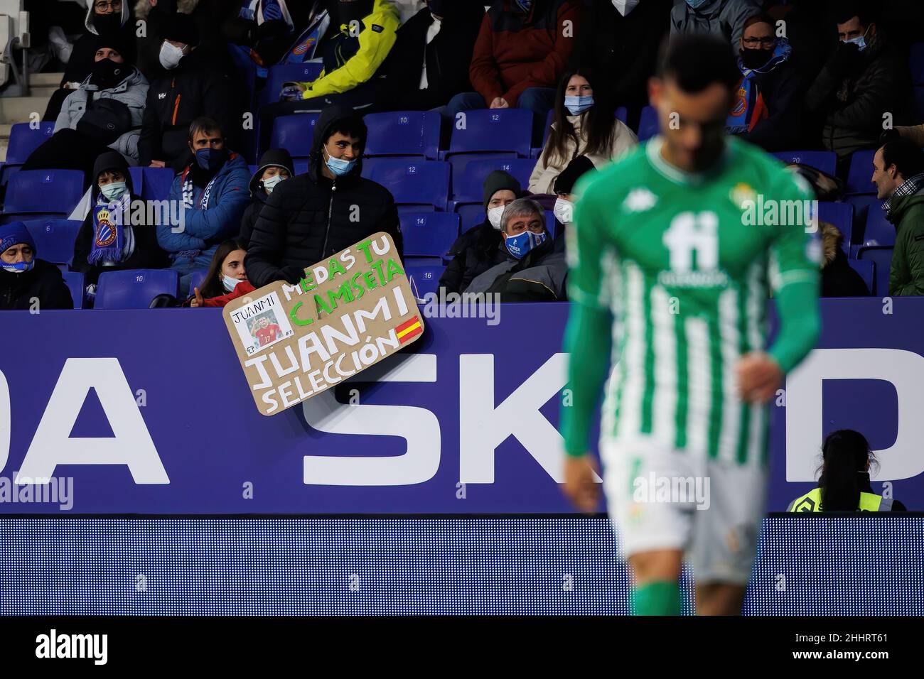 BARCELONA - JAN 21: A supporter of Juanmi during the La Liga match ...