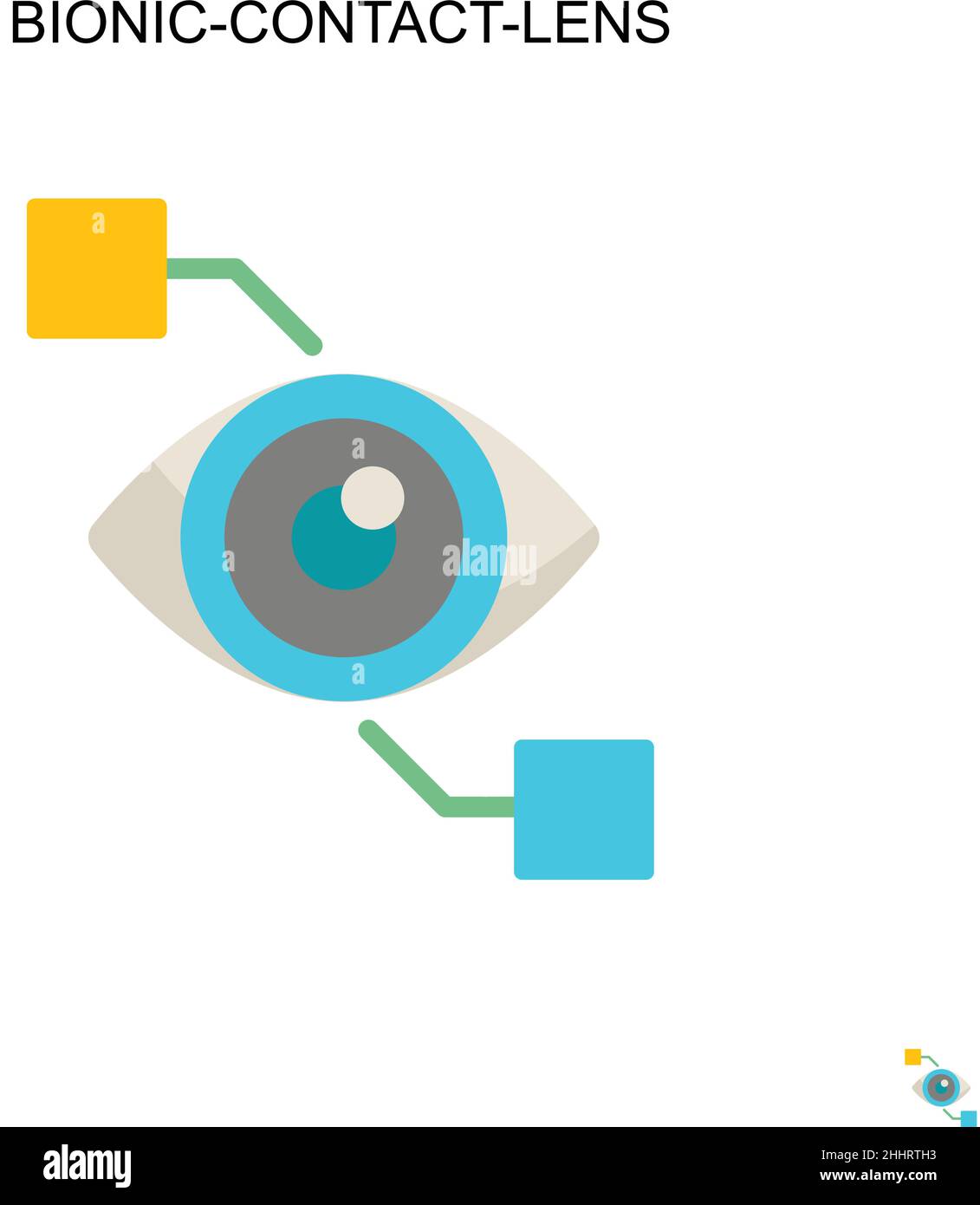 Bionic-contact-lens Simple vector icon.Perfect color modern pictogram ...
