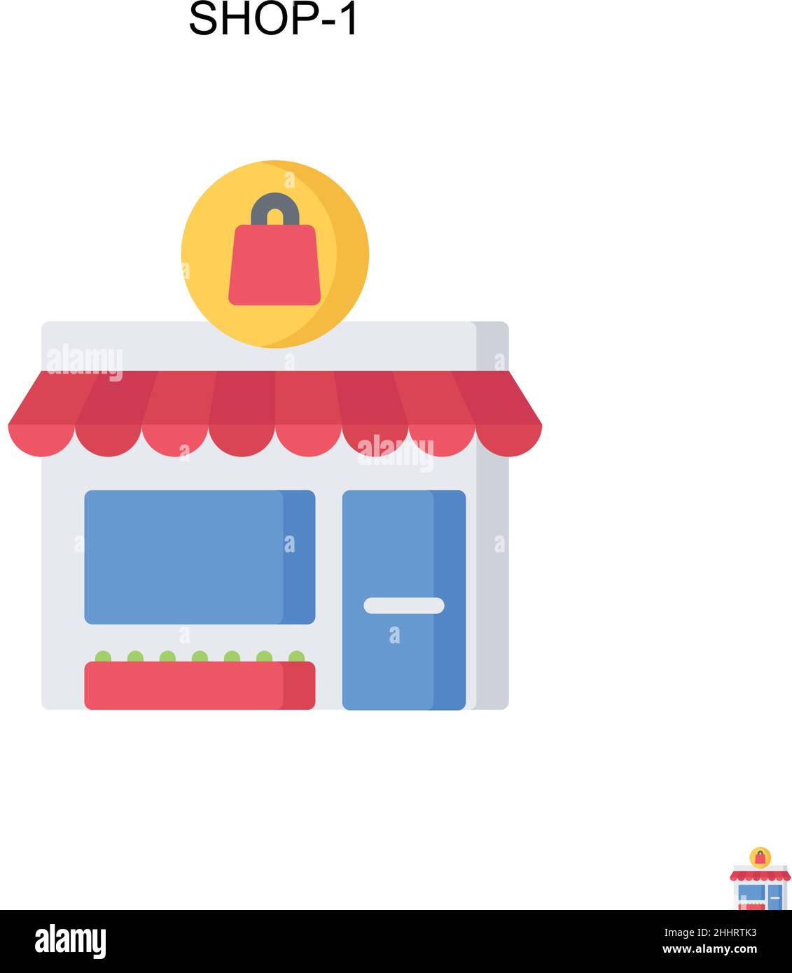 Shop-1 Simple vector icon.Perfect color modern pictogram on editable ...