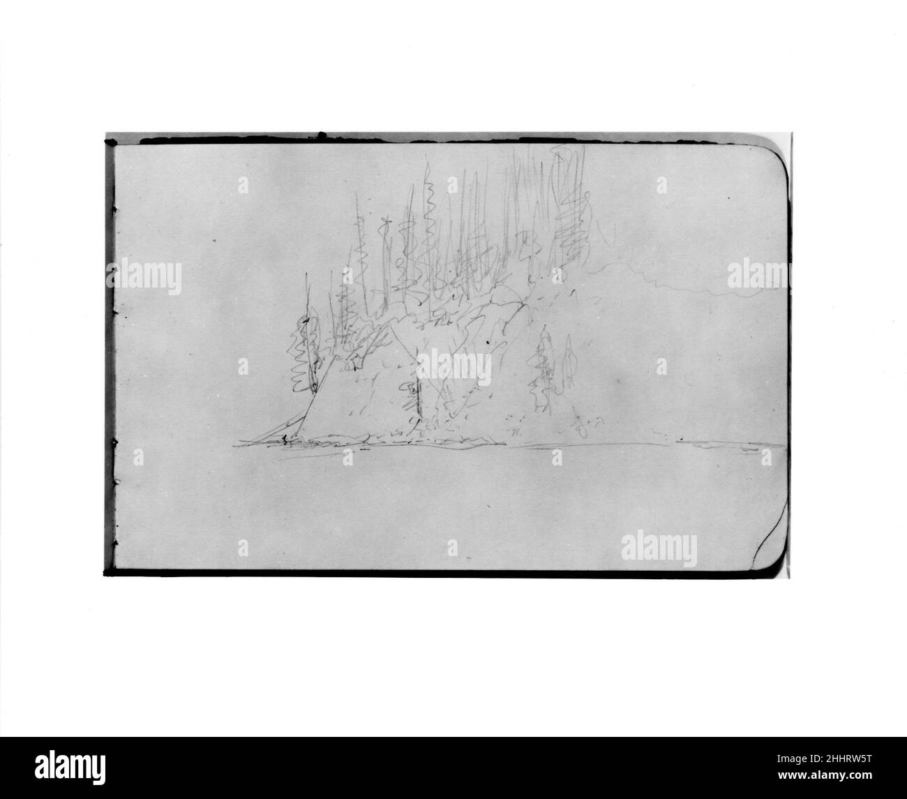 Sketch of a Cliffside with Trees (from Sketchbook) 1890 Albert ...