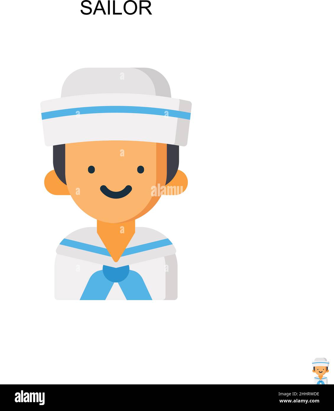 Sailor Simple Vector Iconperfect Color Modern Pictogram On Editable