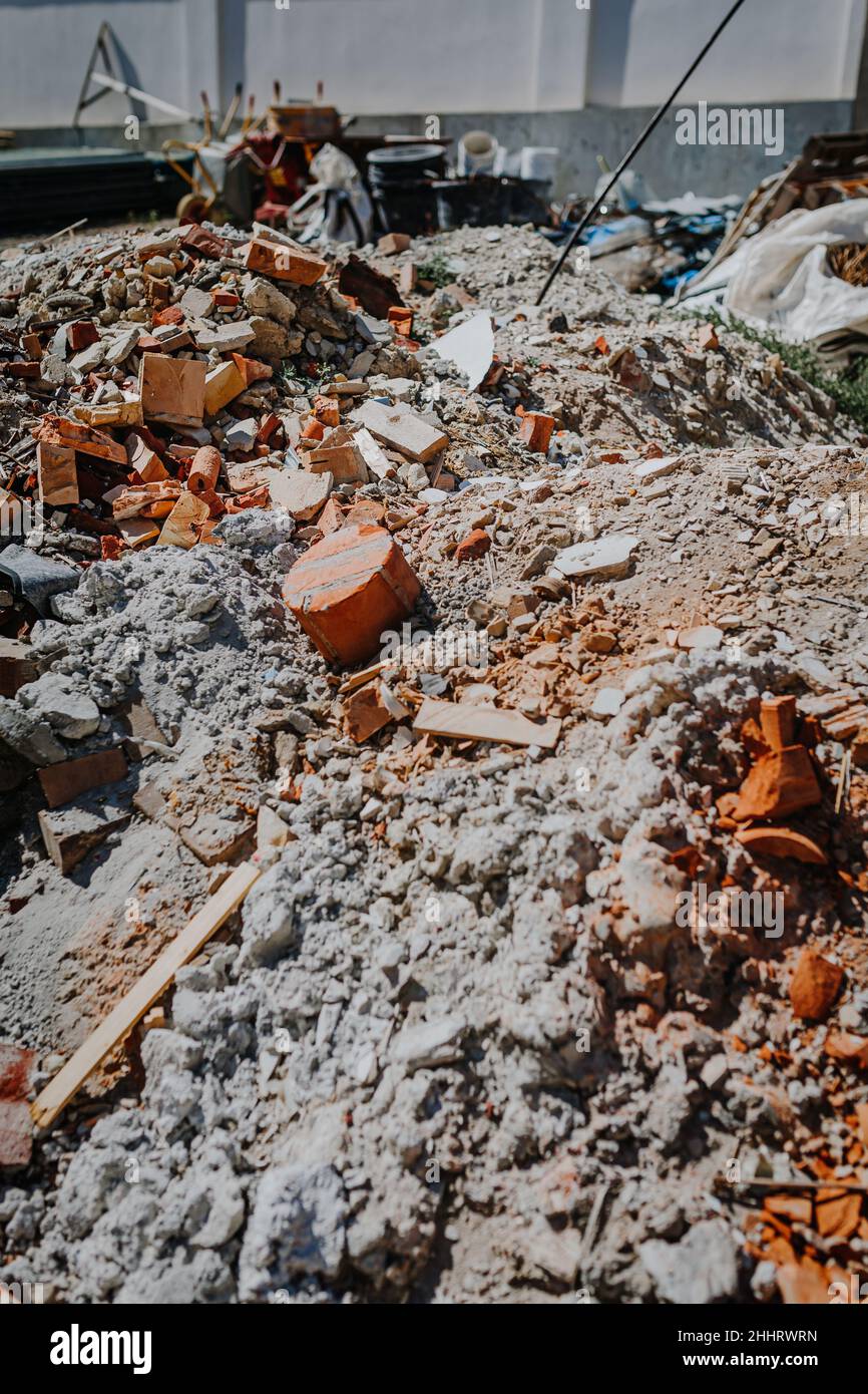 Garbage and Rubble on Construction Site Stock Photo - Alamy