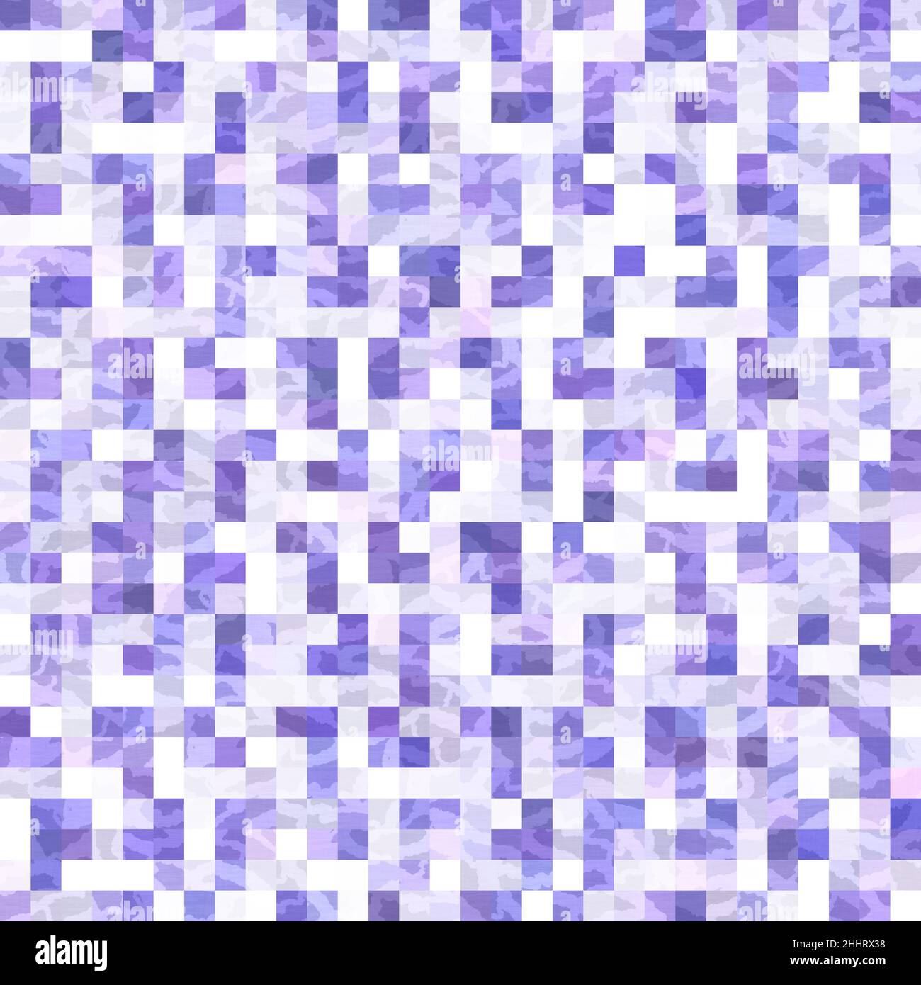 Tiny purple geometric mosaic pixel grid seamless pattern. Modern square ...