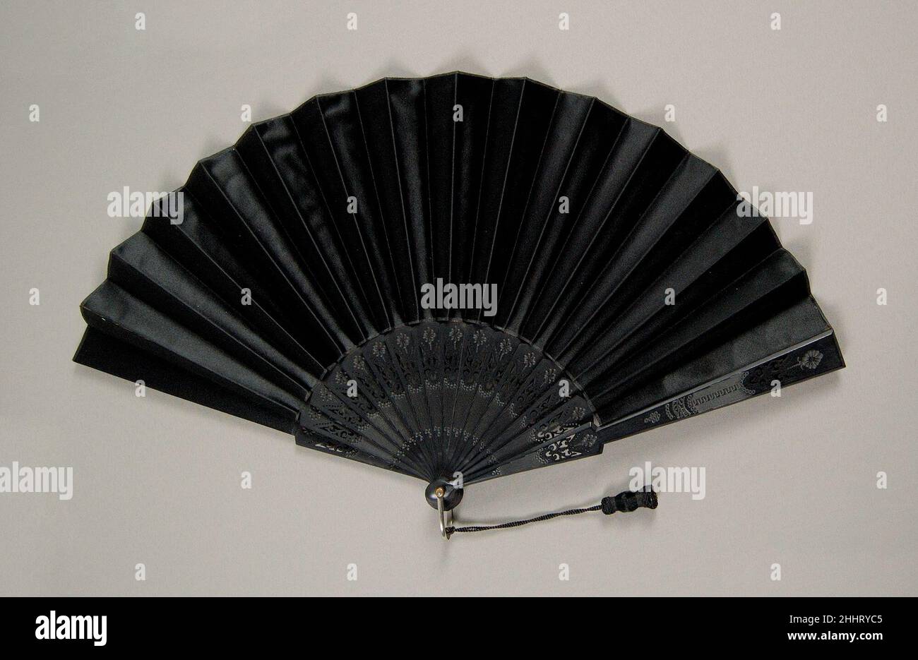 Mourning fan 1880–89 American. Mourning fan 170559 Stock Photo - Alamy