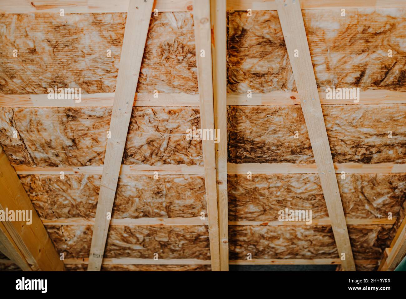 attic insulation with mineral wool Stock Photo - Alamy