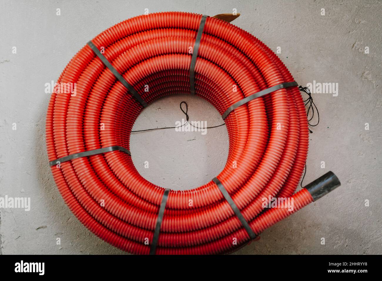 PVC Sewer Tube Lying on Construction Site Stock Photo - Alamy