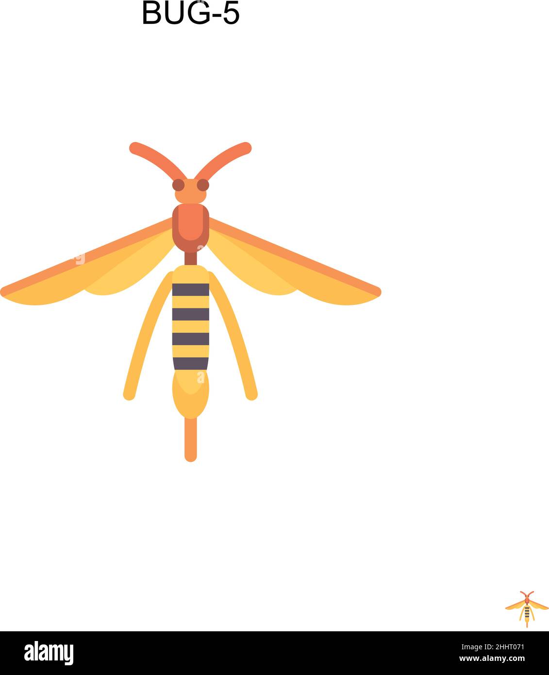 Bug-5 Simple vector icon.Perfect color modern pictogram on editable ...