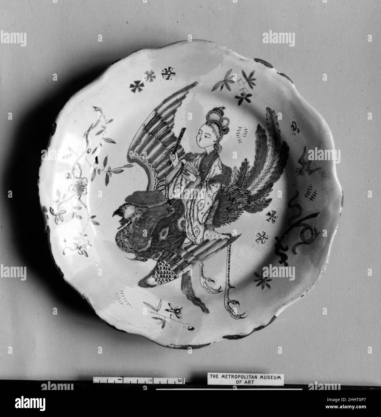 Plate 18th century French, Rouen Faience, or tin-glazed and enameled ...