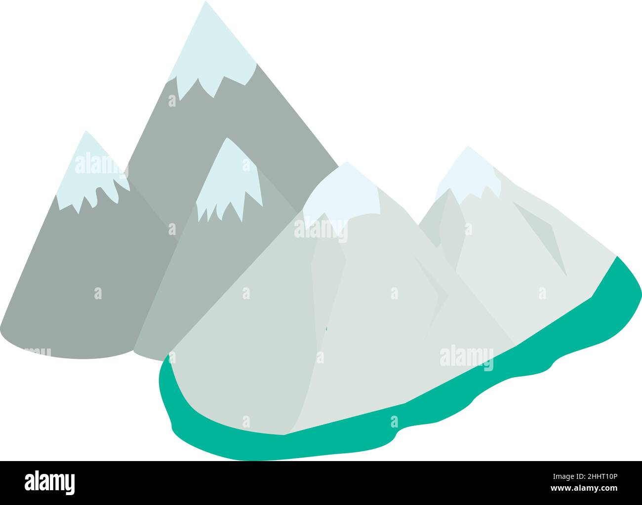 Swiss mountain icon isometric vector. High mountain with a snow capped ...