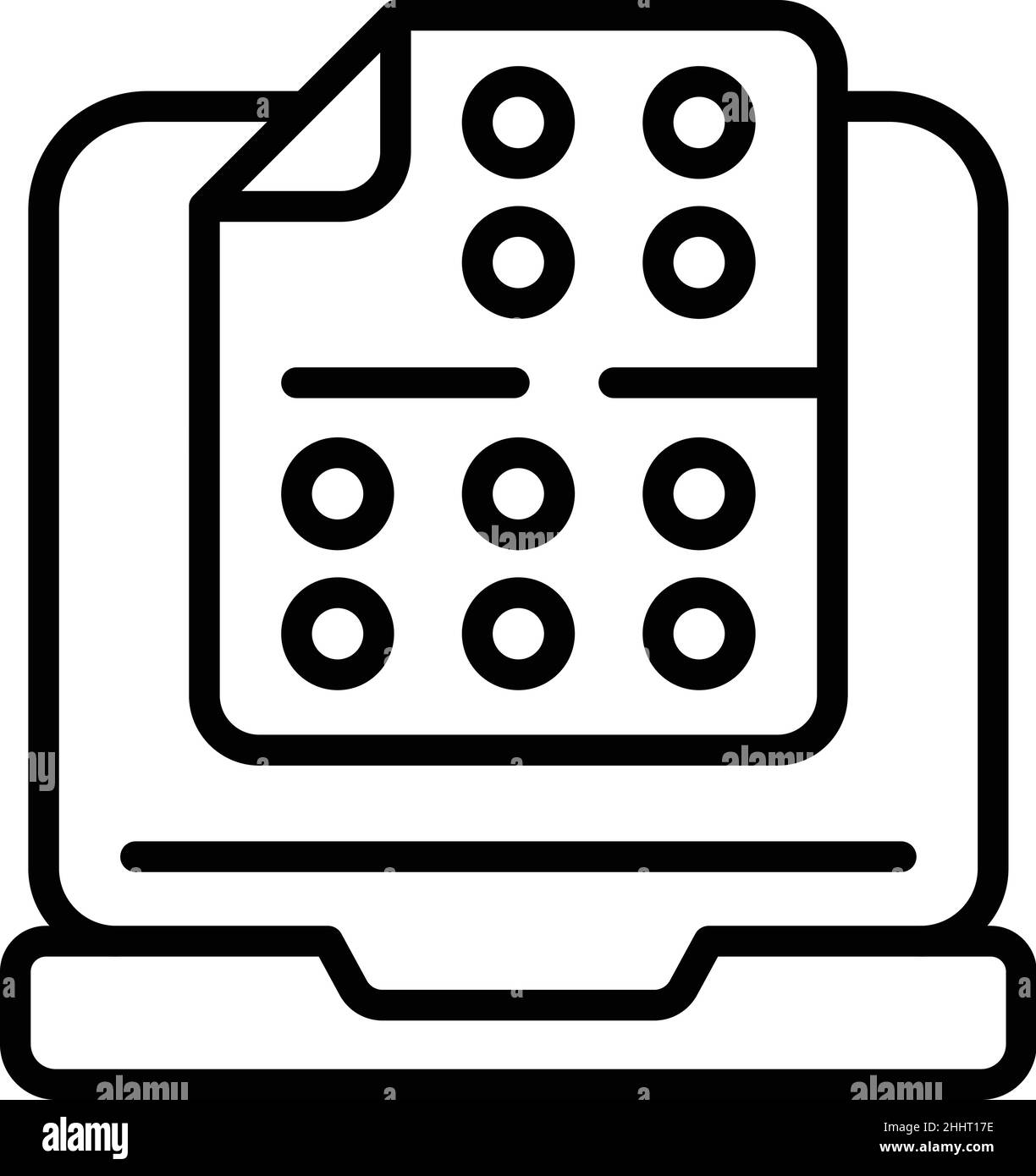 Online exam icon outline vector. Digital test. School computer Stock ...