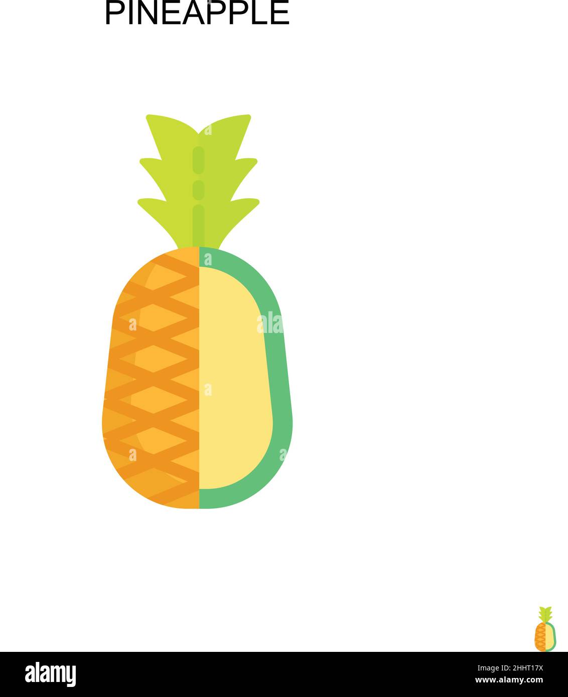 Pineapple Simple vector icon.Perfect color modern pictogram on editable ...