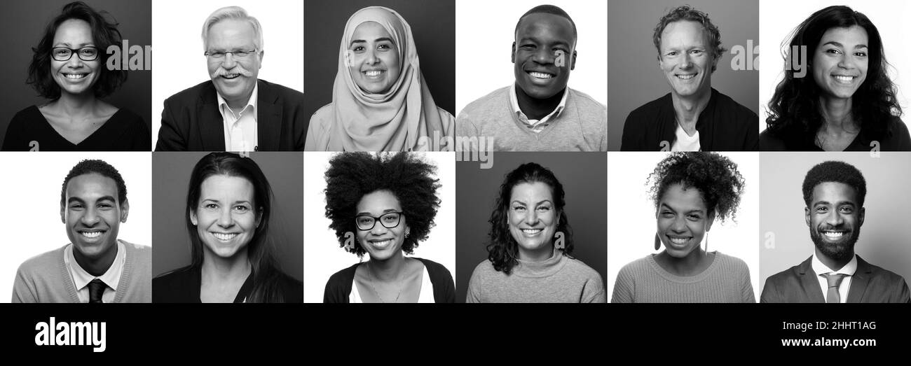 Group of beautiful people in a collage Stock Photo - Alamy