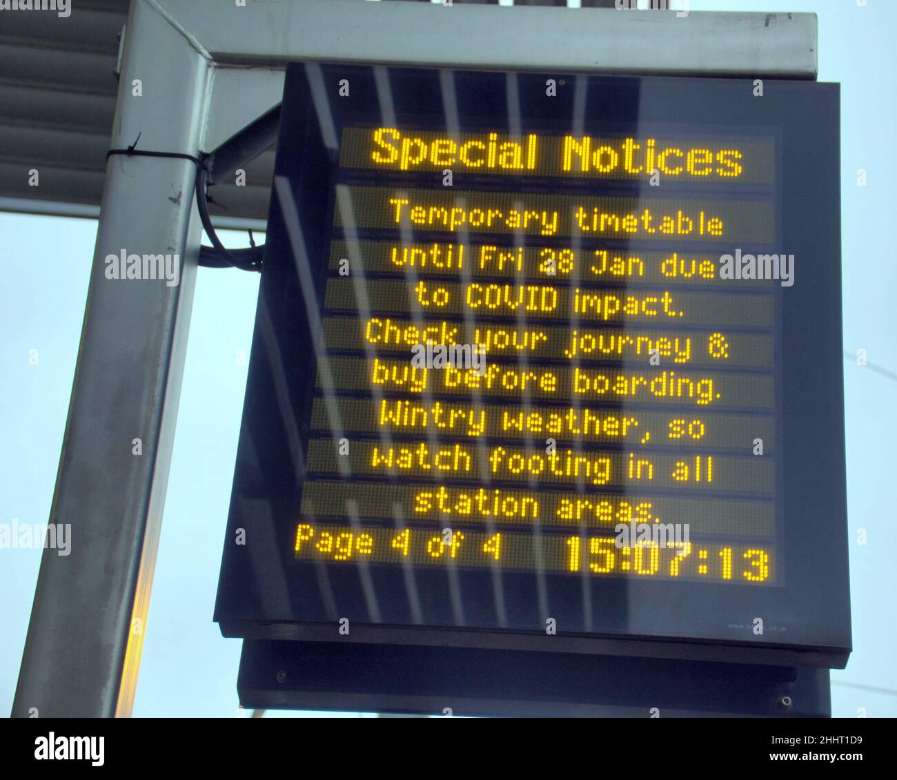 Train station special warning notice timetable covid and weather ...
