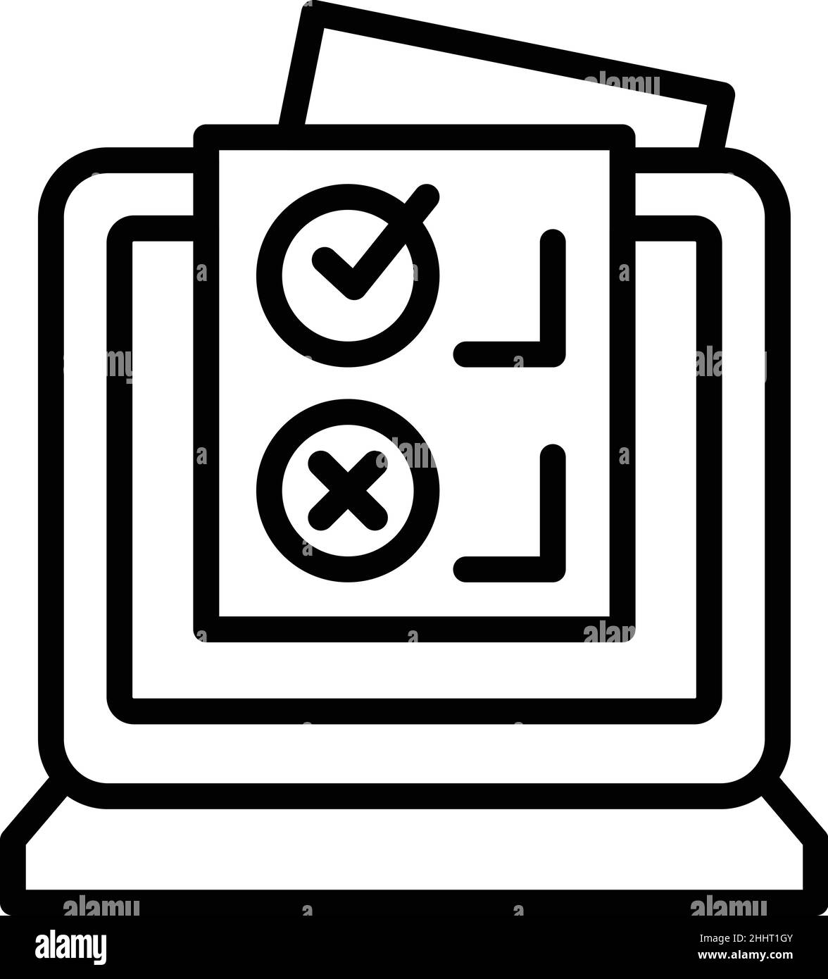 Business training icon outline vector. School study. Computer exam ...