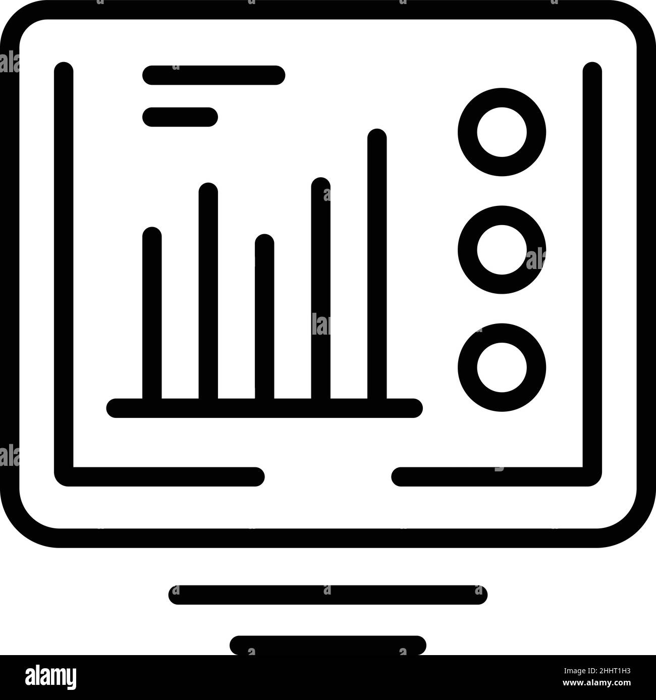 Online graph icon outline vector. Exam test. School education Stock ...