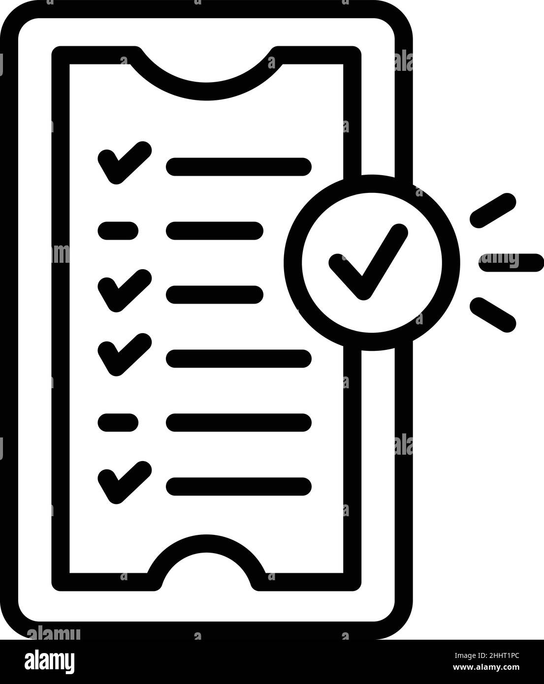 Smartphone quiz icon outline vector. School study. Computer test Stock ...