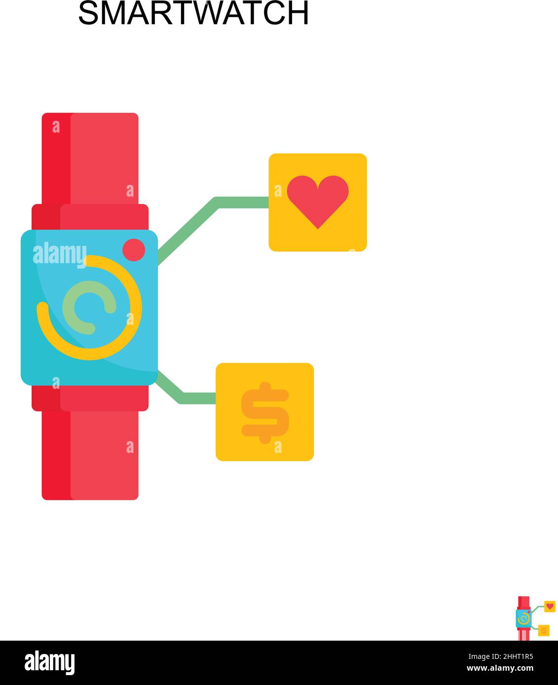 Smartwatch Simple vector icon.Perfect color modern pictogram on ...