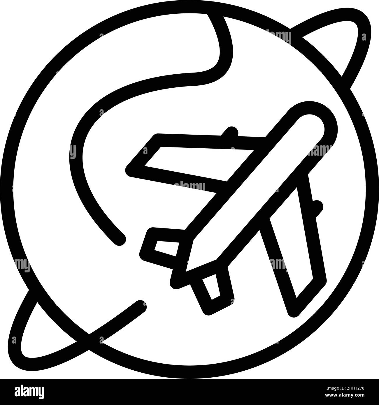 Airplane cruise icon outline vector. World travel. Travel map Stock ...