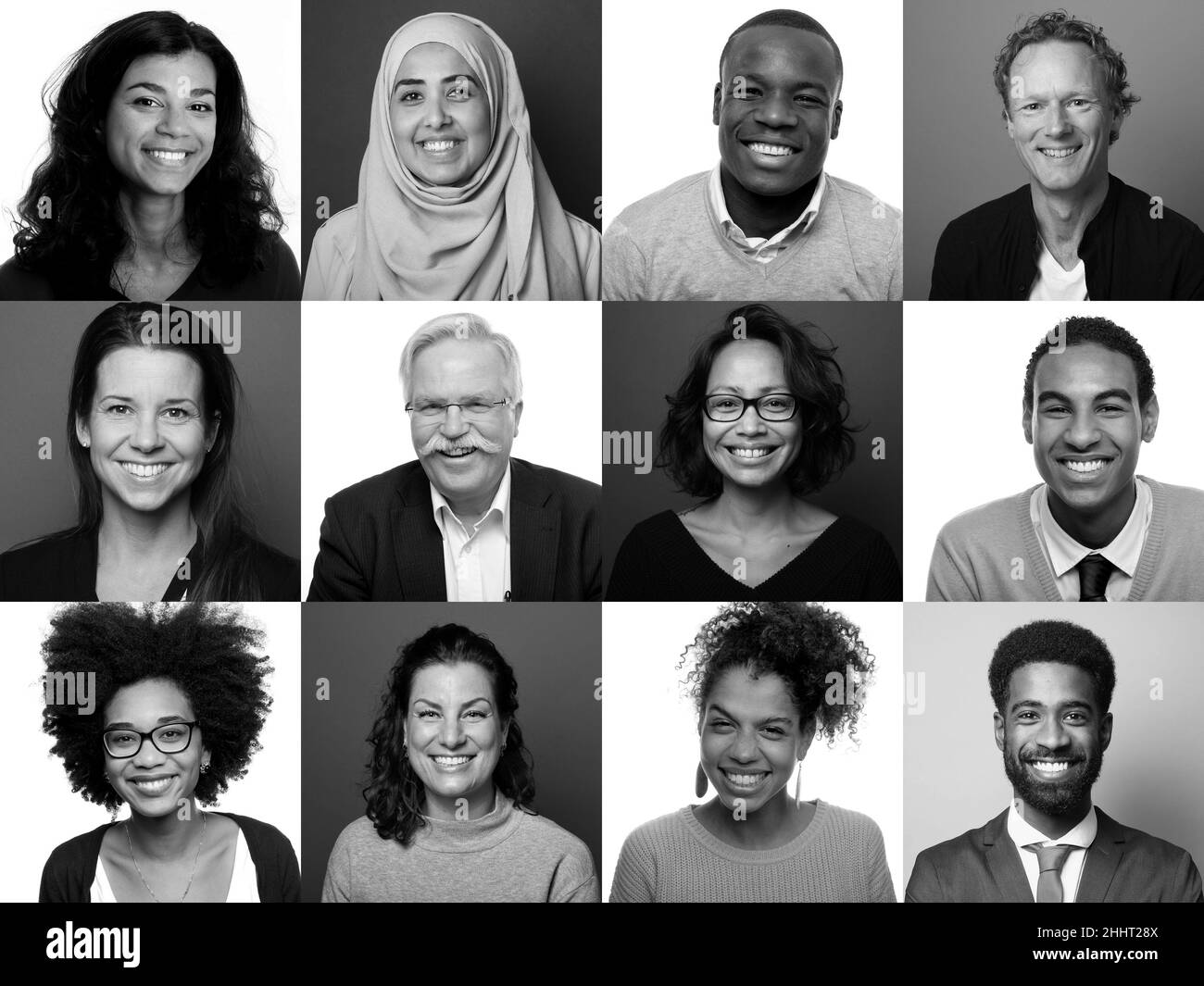 Group of beautiful people in a collage Stock Photo - Alamy