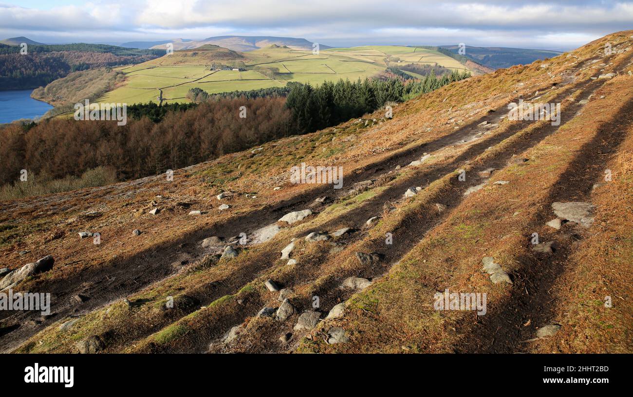 Derwent Edge path, Peak District UK Stock Photo - Alamy