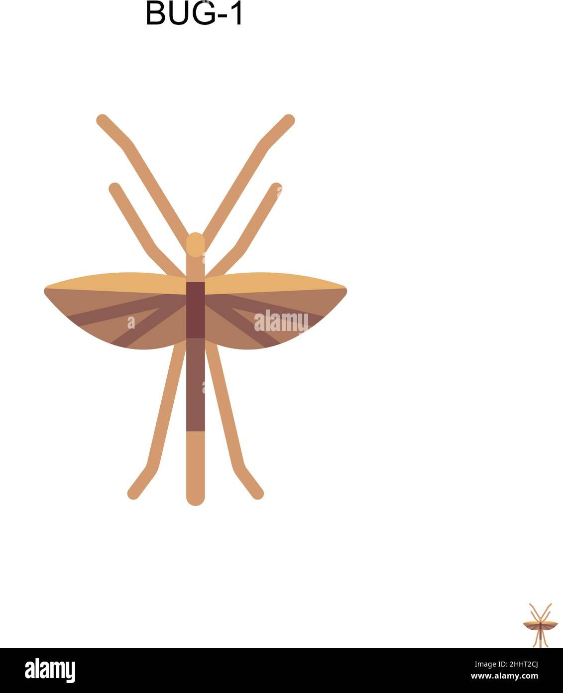 Bug-1 Simple vector icon.Perfect color modern pictogram on editable ...