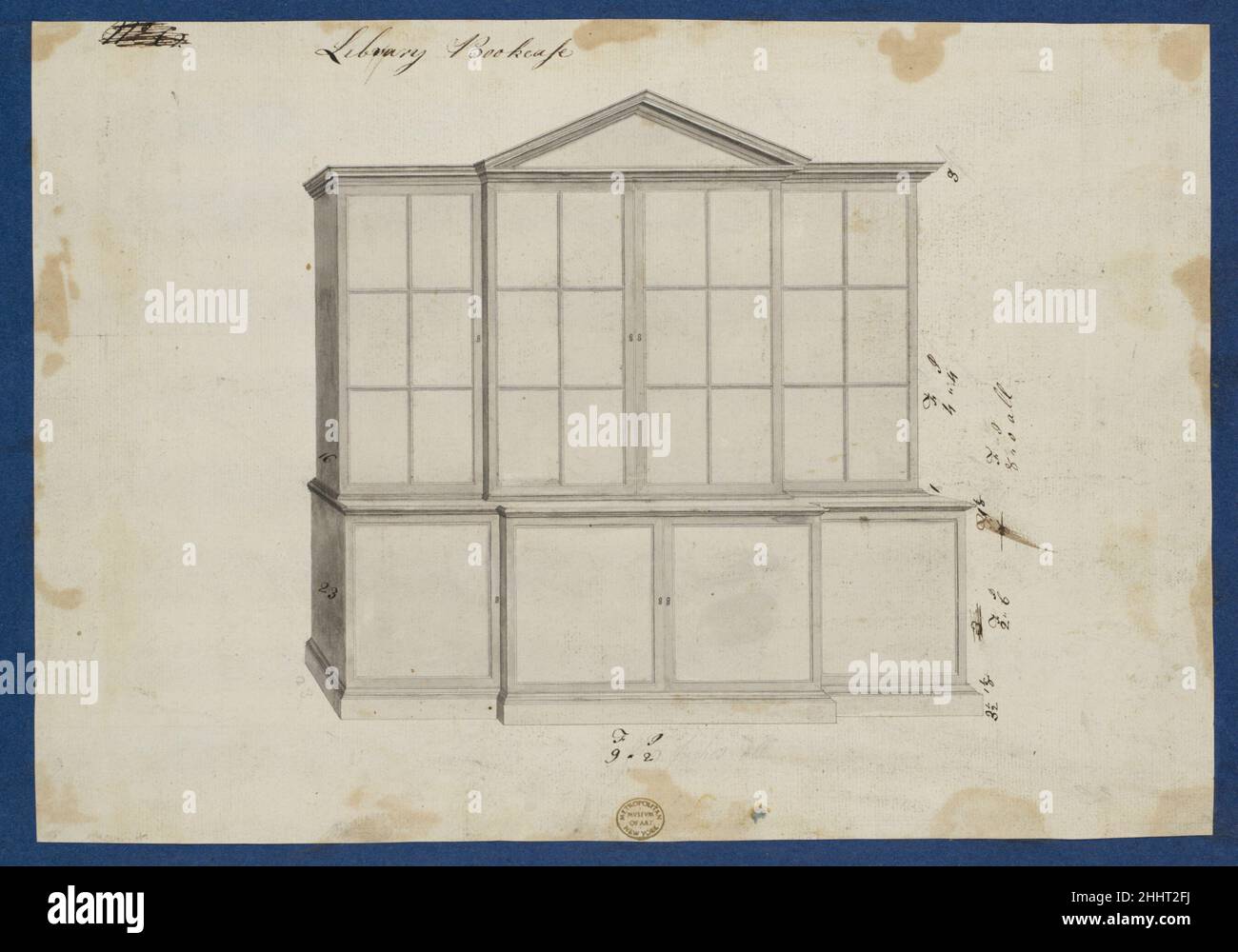 Library Bookcase, from Chippendale Drawings, Vol. II 1753 Thomas ...
