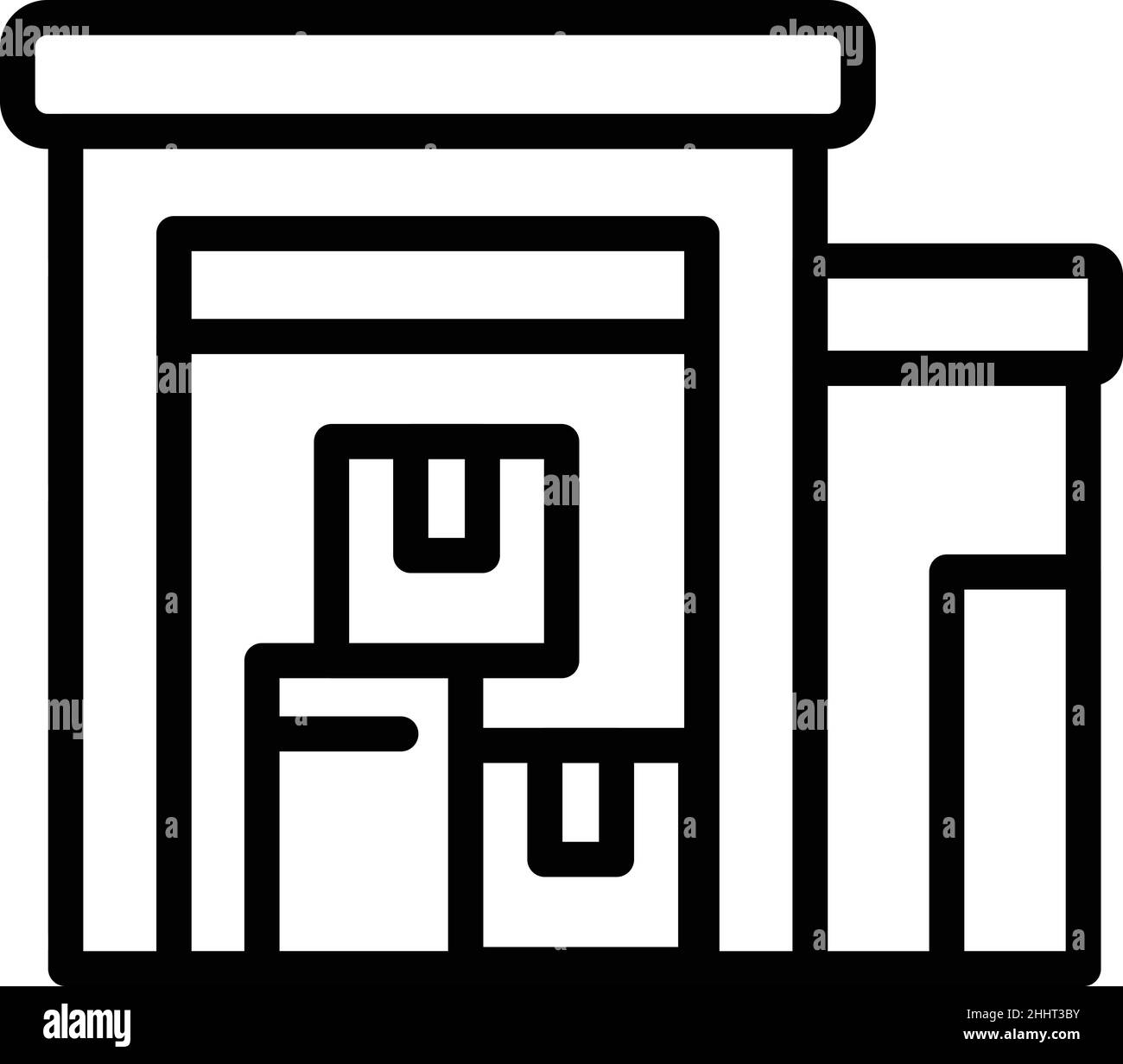 Parcel warehouse icon outline vector. Digital control. Stock inventory ...