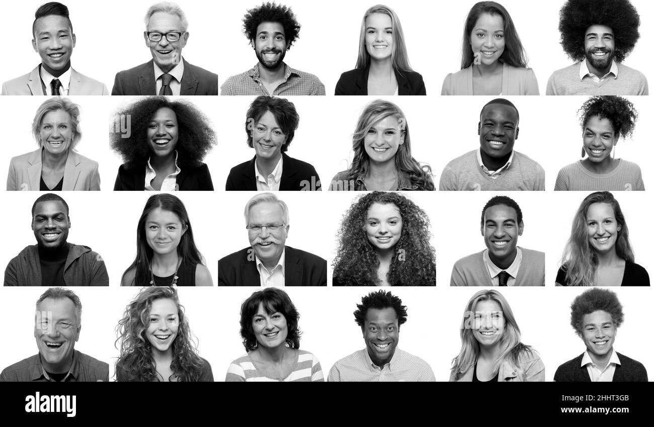 Group of beautiful people in a collage Stock Photo - Alamy