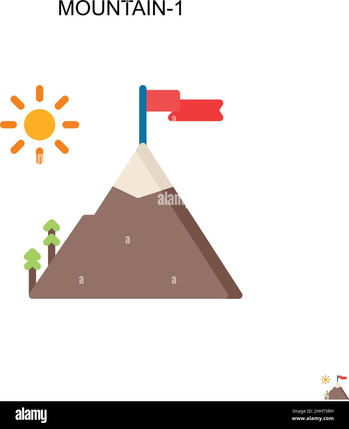 Mountain-1 Simple vector icon.Perfect color modern pictogram on ...